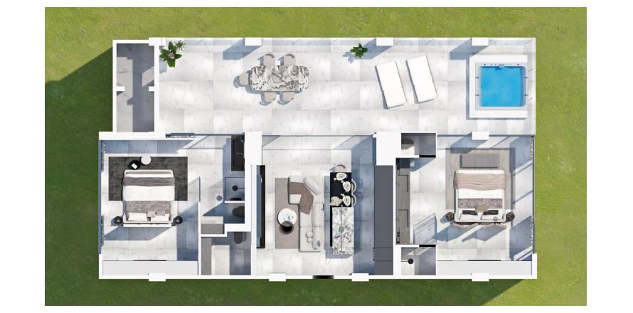 Penthouse floor plan «2BR-1», 2 bedrooms, The Umalas Signature | Bali ...